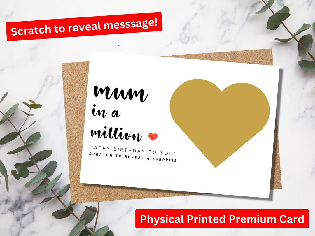 Special Mum Birthday Card, SCRATCH Reveal Surprise Card,, Mum in A ...