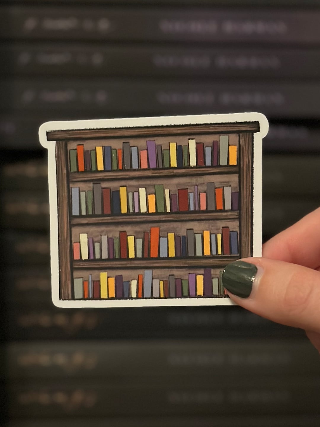 Bookshelf 3” Sticker - Etsy