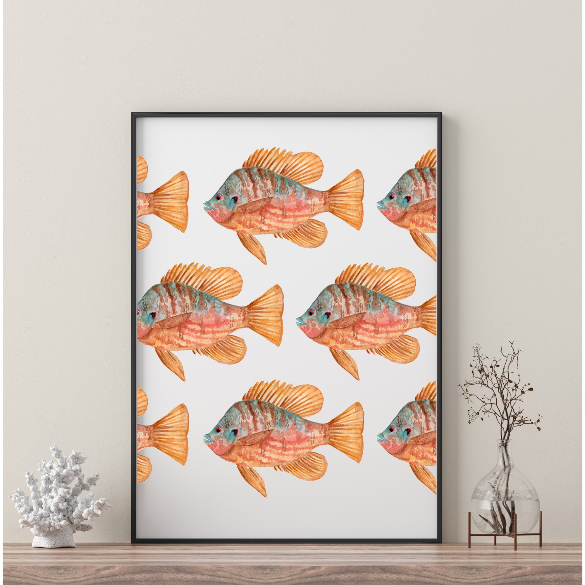 Watercolor Sunfish Print Watercolor Fish Fish Print Sunfish - Etsy