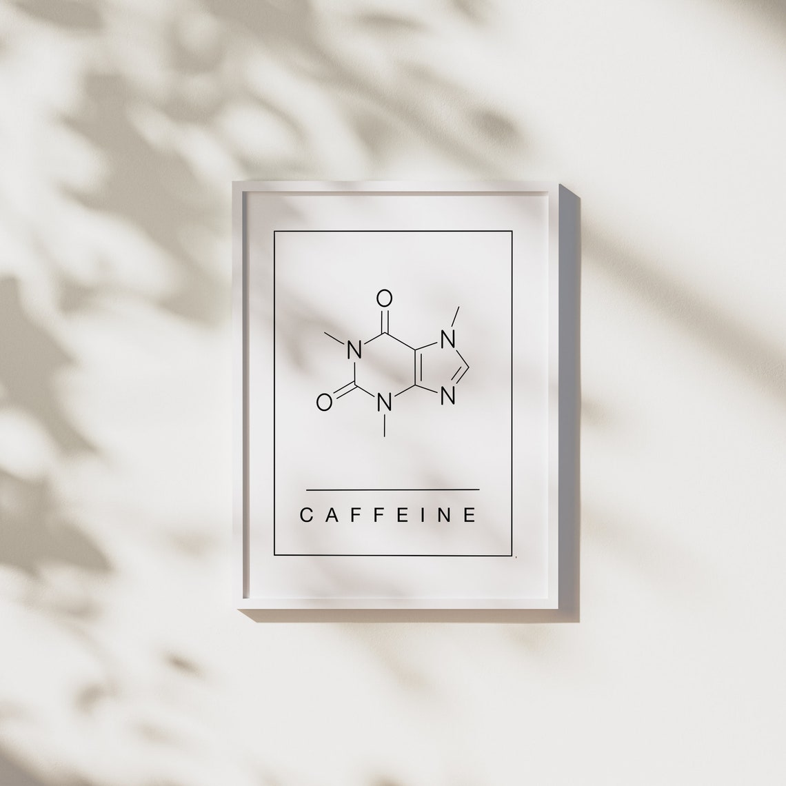 Caffeine Print, Caffeine Molecular Structure, Science Poster, Chemical ...