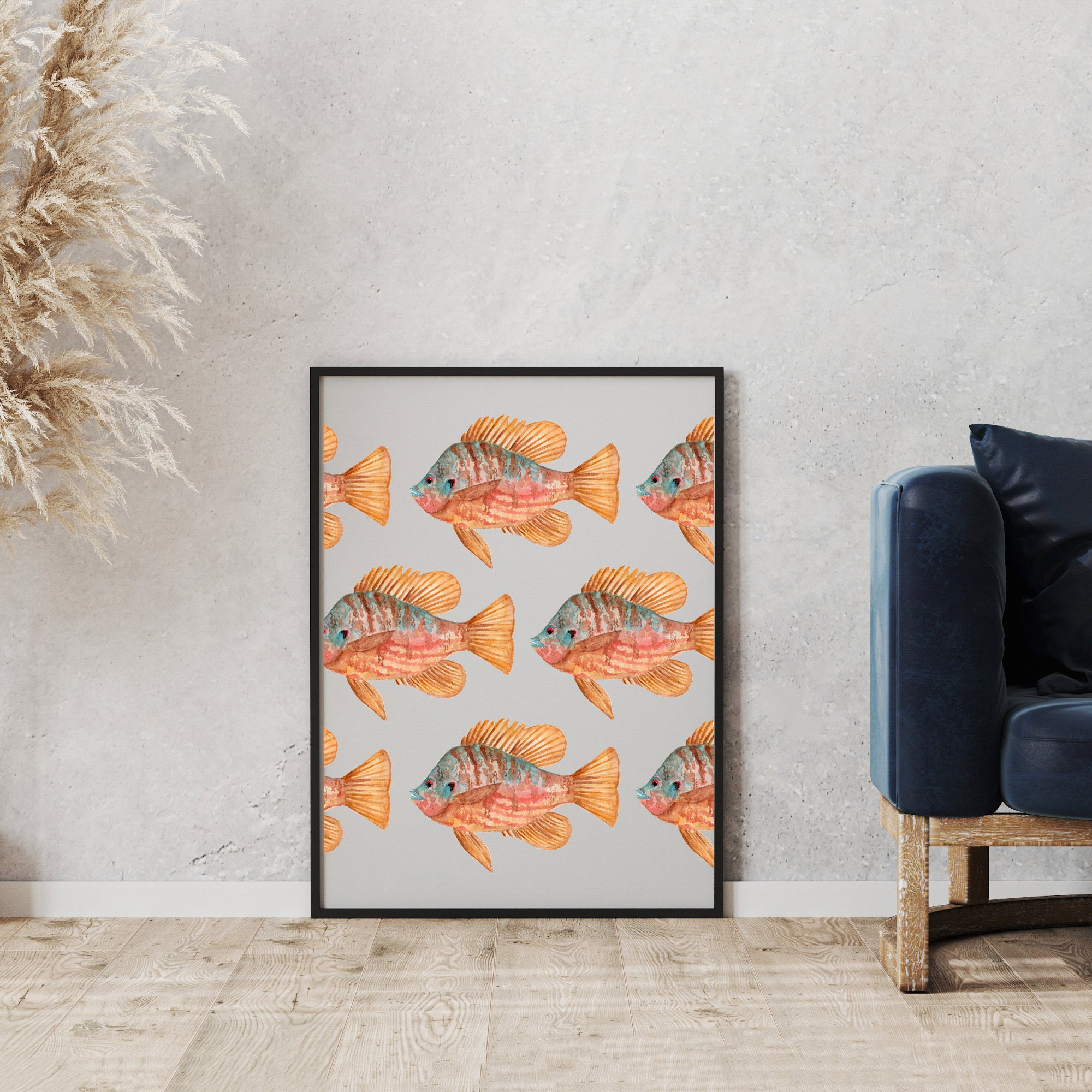 Watercolor Sunfish Print, Watercolor Fish, Fish Print, Sunfish Print ...