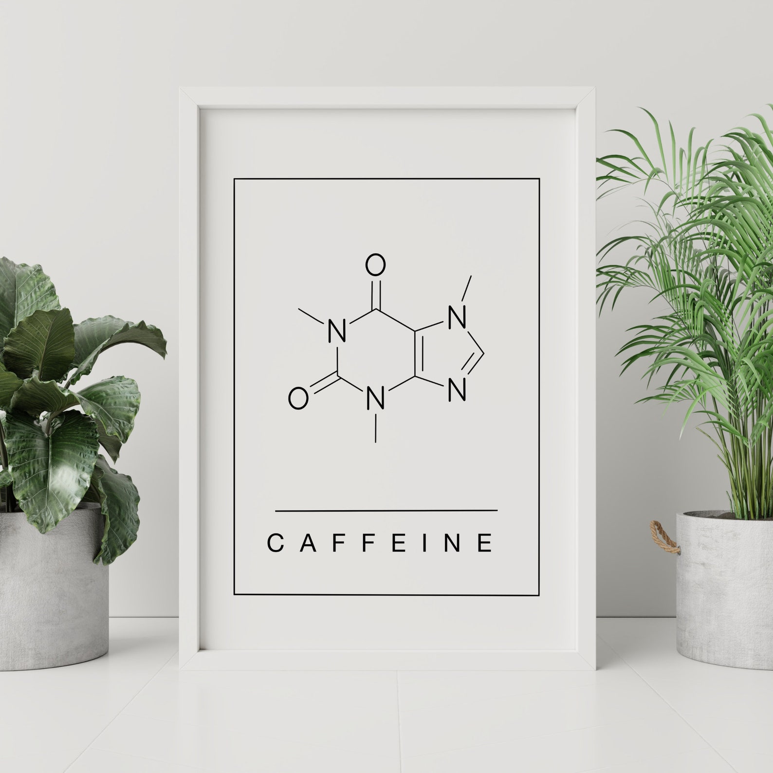 Caffeine Print, Caffeine Molecular Structure, Science Poster, Chemical ...