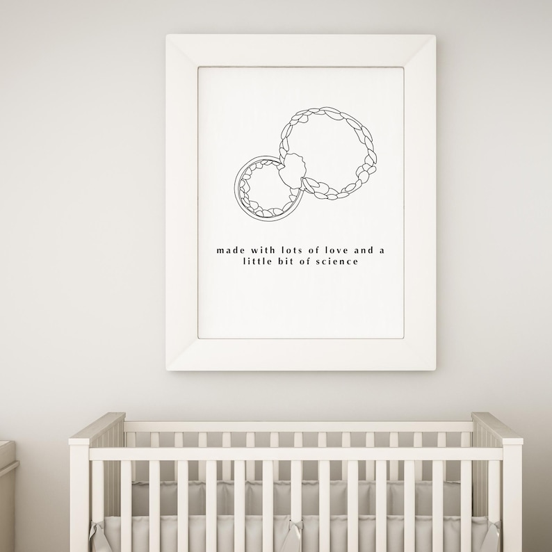 Custom Digital Embryo Print, Custom Embryo Line Drawing, Embryo Art ...