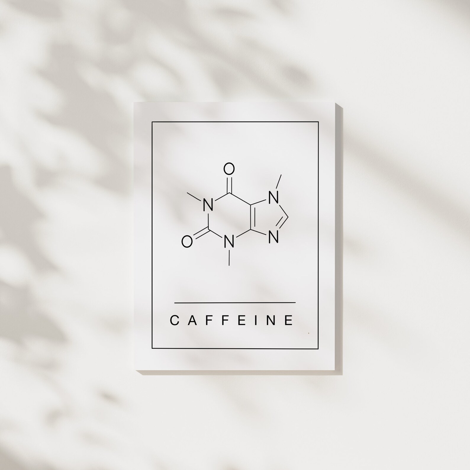Caffeine Print, Caffeine Molecular Structure, Science Poster, Chemical ...