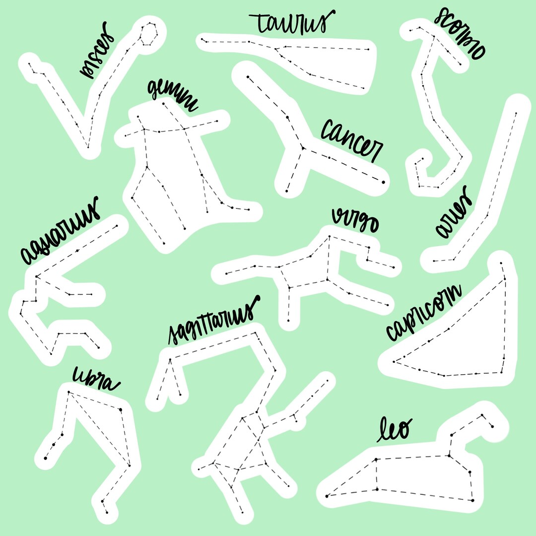 Zodiac Sign Stickers, Zodiac Signs, Constellation Stickers, Astrology ...