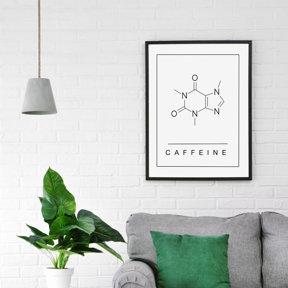 Caffeine Print, Caffeine Molecular Structure, Science Poster, Chemical ...
