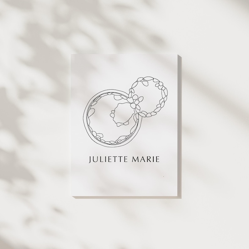 Custom Digital Embryo Print, Custom Embryo Line Drawing, Embryo Art ...