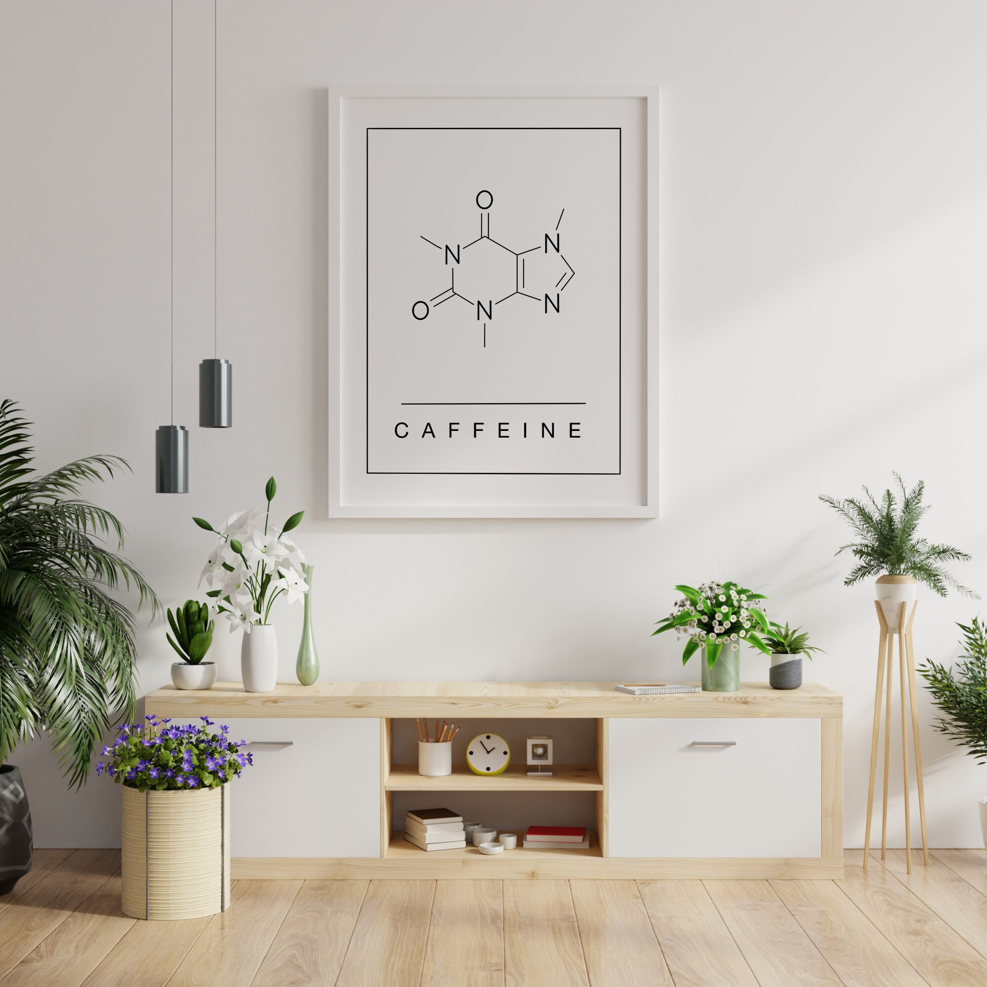Caffeine Print, Caffeine Molecular Structure, Science Poster, Chemical ...