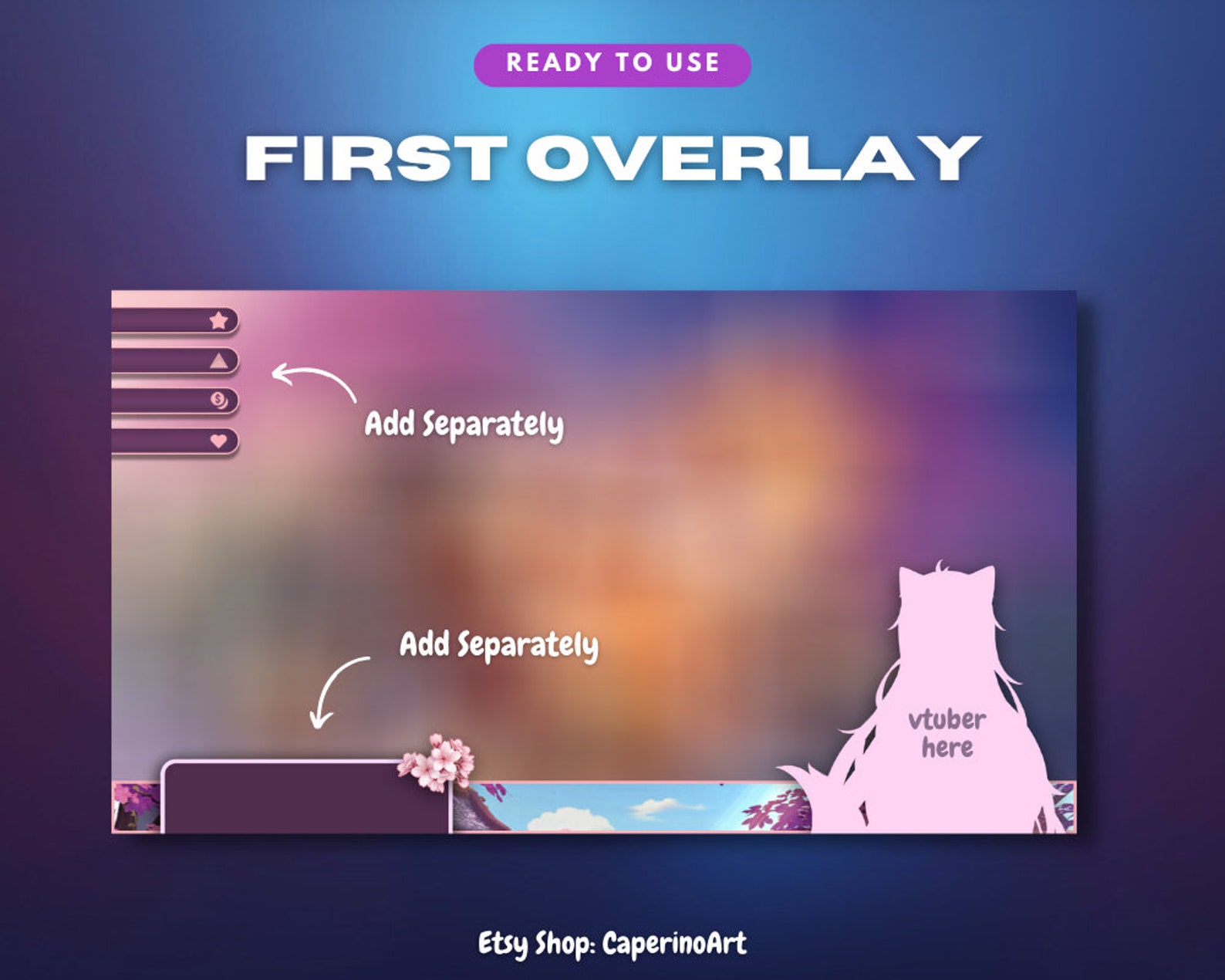 Blossom Vtuber Overlay Pack Vtuber Gaming & Chatting Scenes - Etsy.de