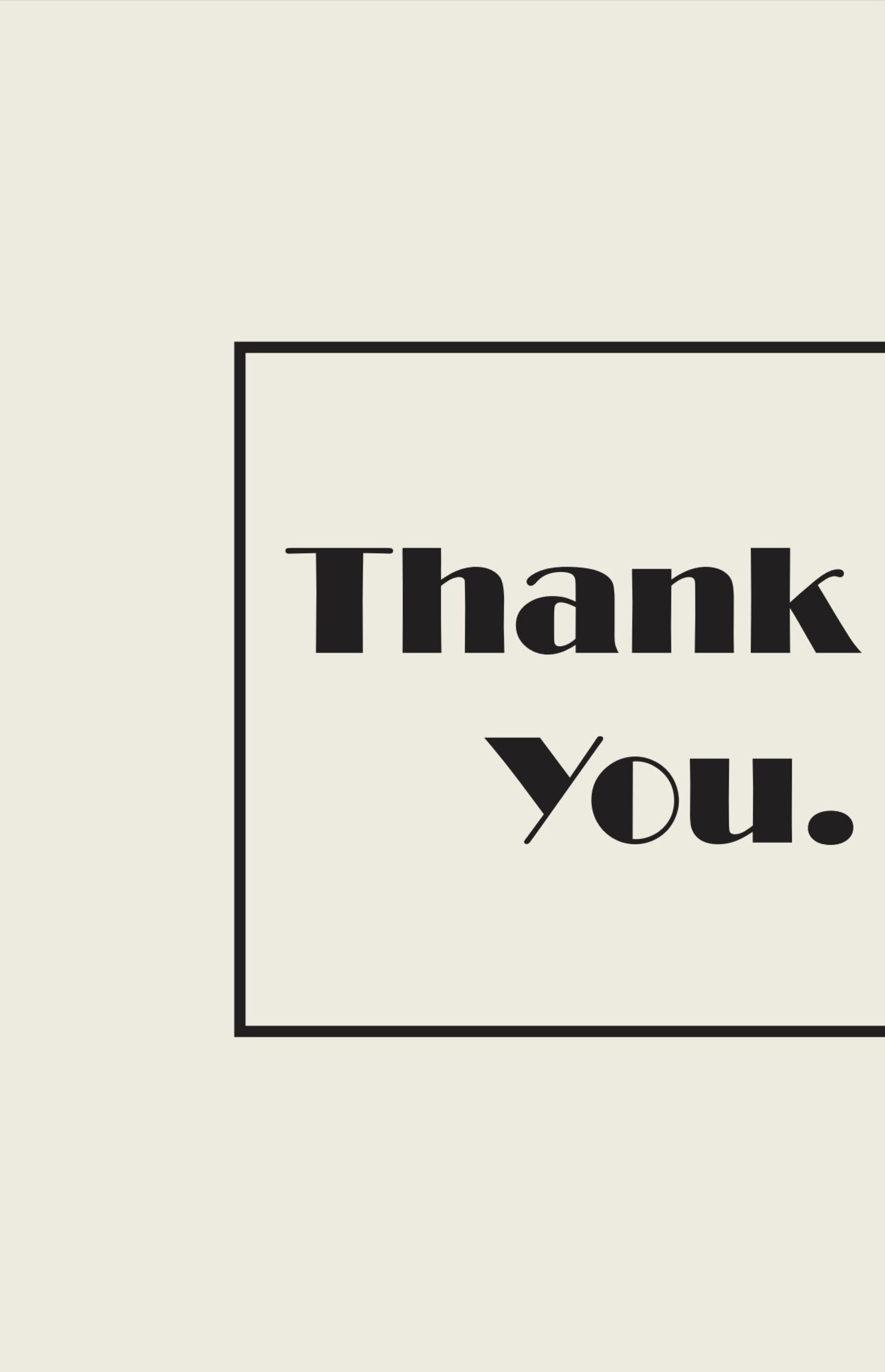 Modern Thank You Card Square Design Printable File - Etsy