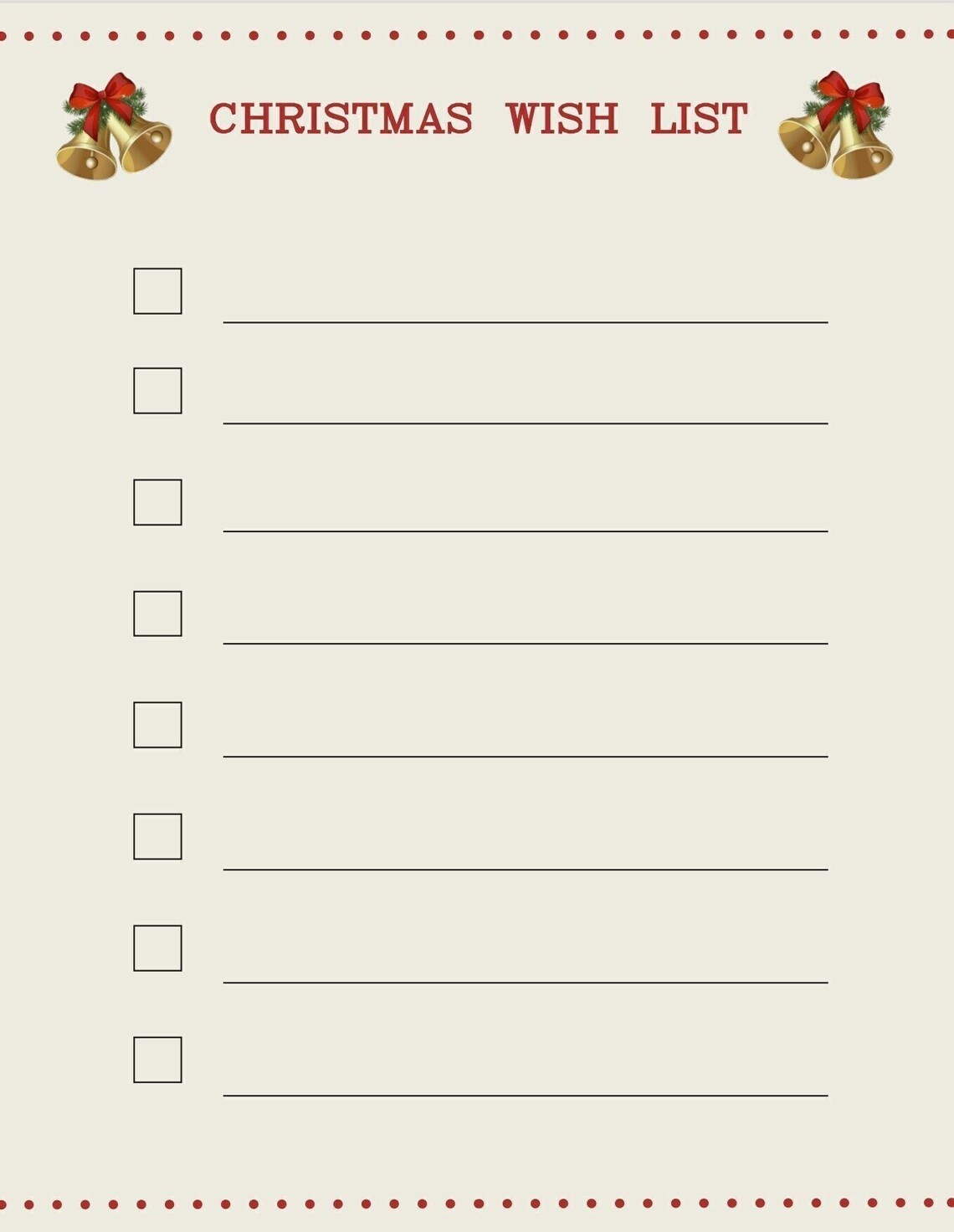 Christmas Wish List Printable File - Etsy