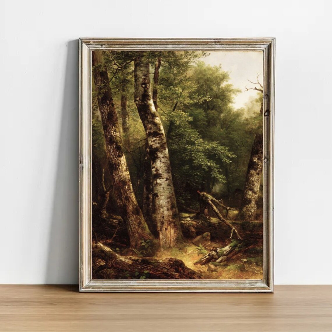 Forest Oil Painting, Nature Art Print, Digital Download Art, Antique ...