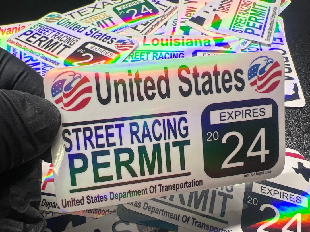 United States Street Racing Permit Decal Racing Decal - Etsy