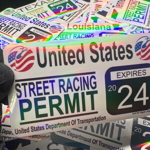 United States Street Racing Permit Decal Racing Decal - Etsy