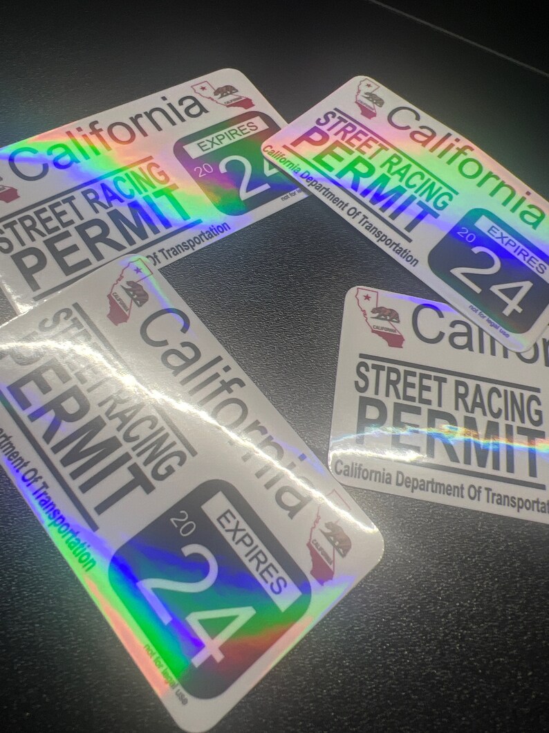 Califonia Street Racing Permit Decal Racing Decal Racing - Etsy