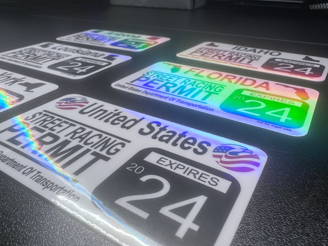 United States Street Racing Permit Decal Racing Decal - Etsy