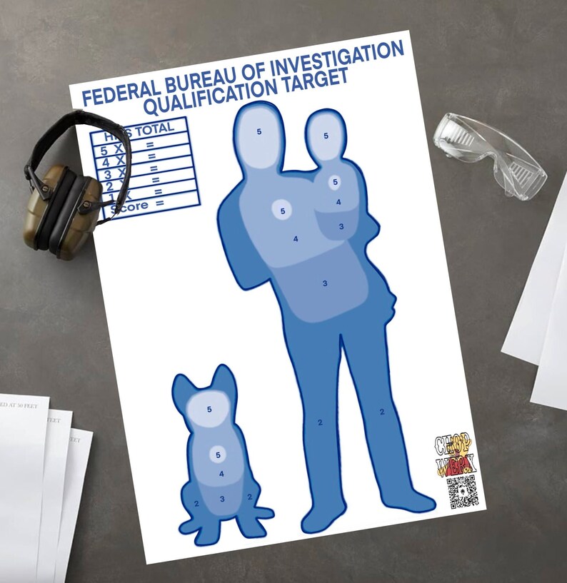 FBI Qualification Shooting Target Shooting Target Indoor - Etsy