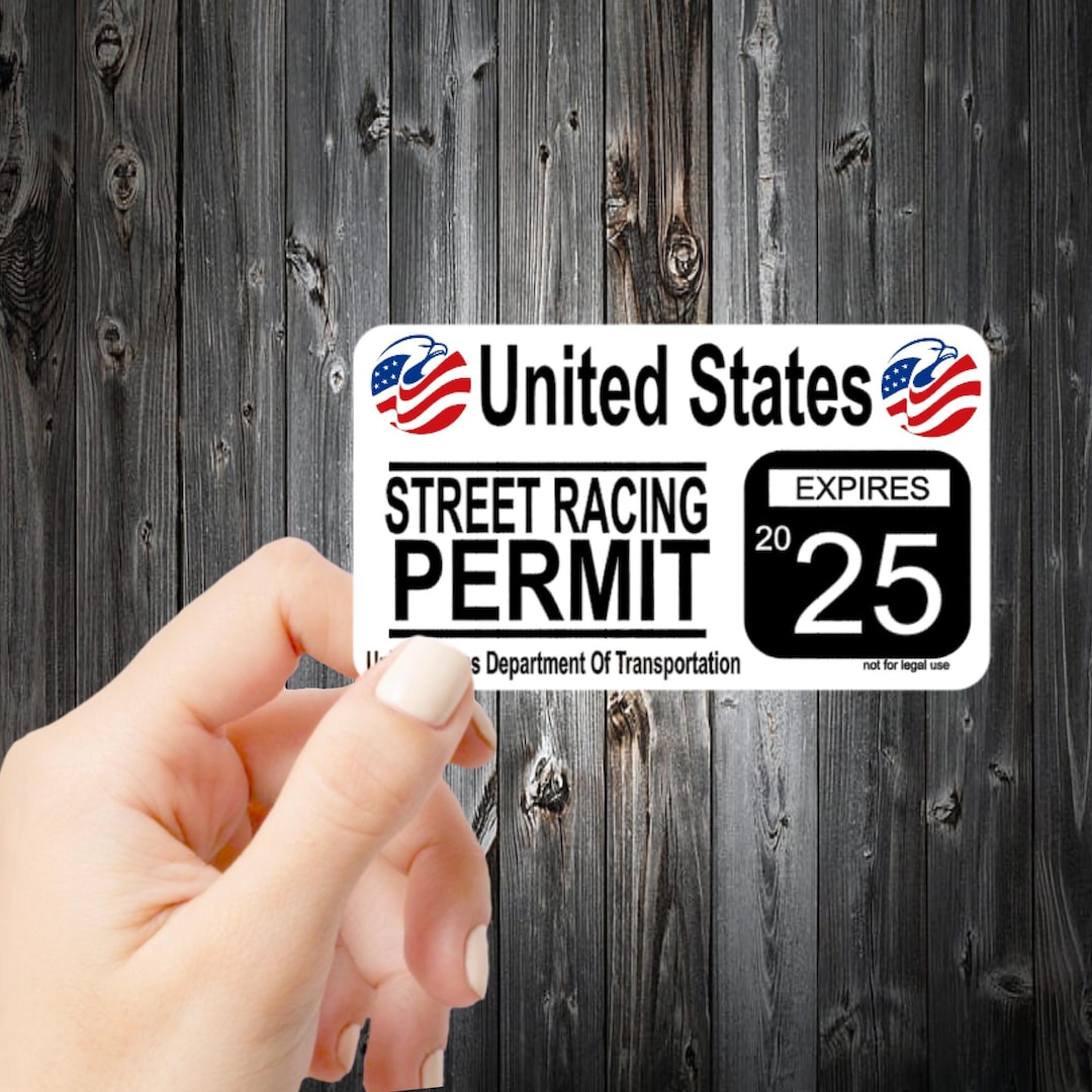 United States Street Racing Permit Decal | Racing Decal | Racing ...