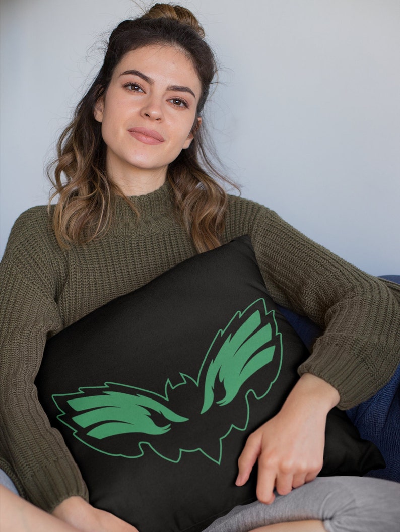 Philadelphia Eagles Bat Men Logo Spun Polyester Square 14x14 - Etsy