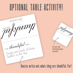 Thanksgiving Place Cards Printable | Thankful for You | Activity and ...