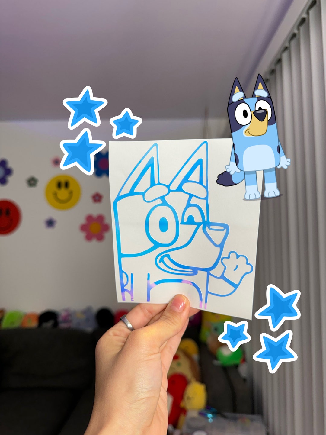 Bluey Peeker Car Decal Bluey Vinyl Decal Bluey Car Decal Cute Car ...