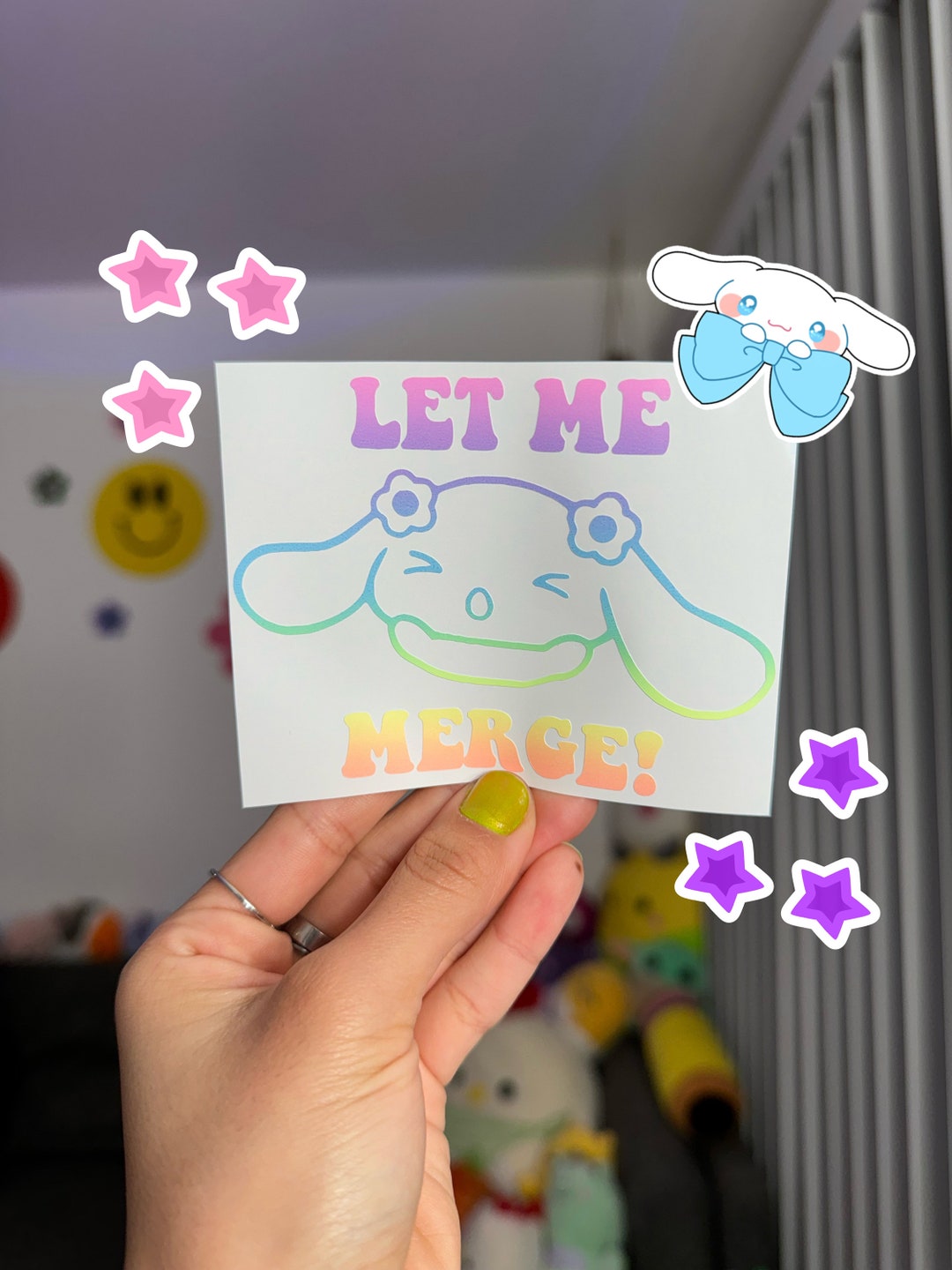 Cinna Let Me Merge! Vinyl Decal | Cute Car Sticker | Cute Bumper Sticker | Cute Car Accessories ...