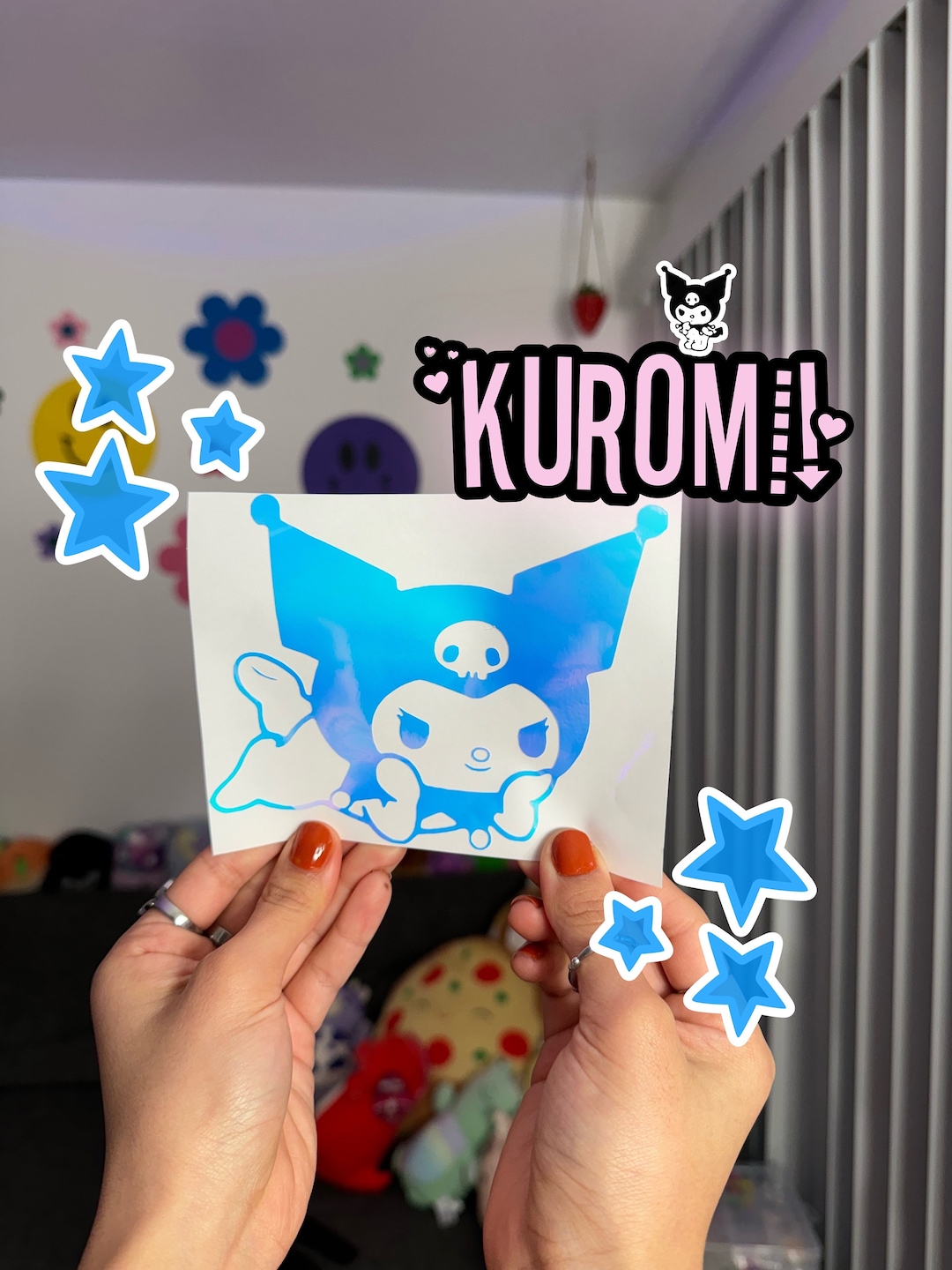 Kuromi Cutie Vinyl Decal Kawaii Car Decal Holographic Decal Cute Car ...