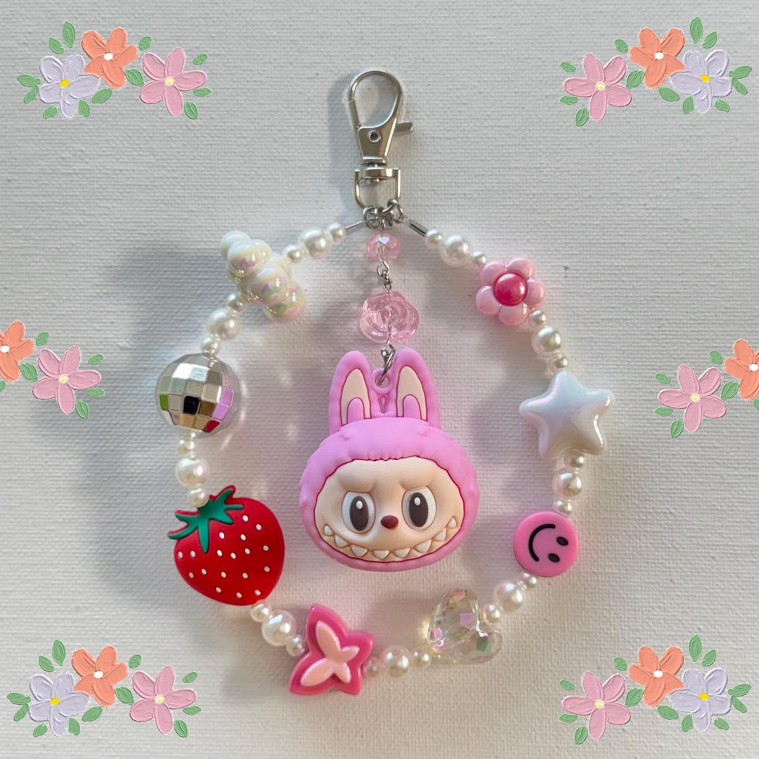 Labubu Keychain | Labubu Bag Charm | Pink Labubu | Purse Keychain ...