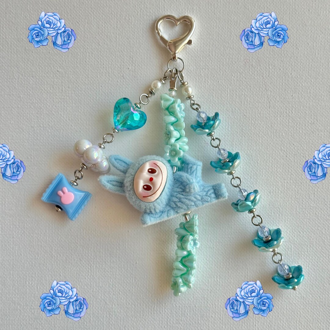 Labubu Keychain | Labubu Bag Charm | Blue Labubu | Purse Keychain ...