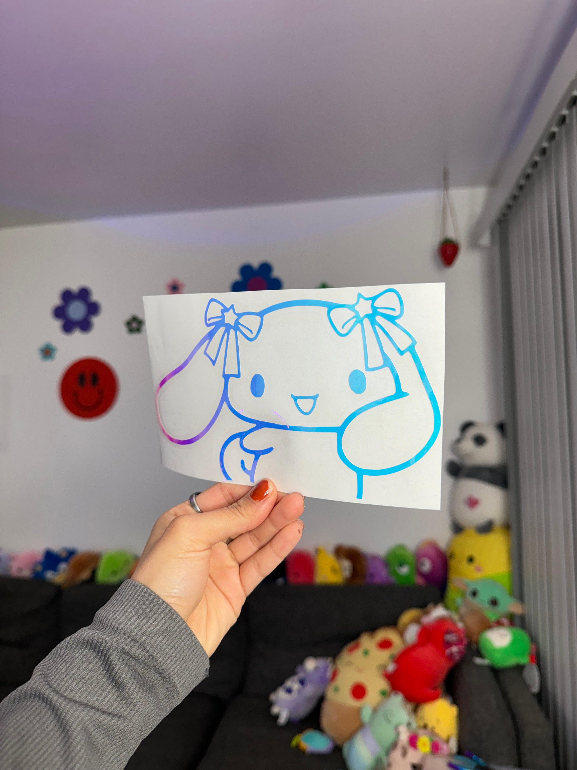 Cinnamonroll Peeker Decal Cinnamoroll Sticker Sanrio Sanrio Stickers Cute Car Decals Cute Bumper ...