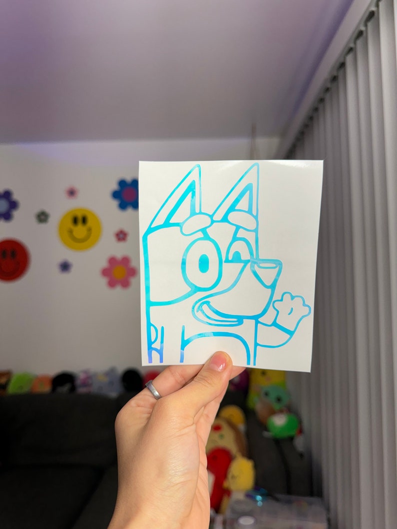 Bluey Peeker Car Decal Bluey Vinyl Decal Bluey Car Decal Cute Car ...