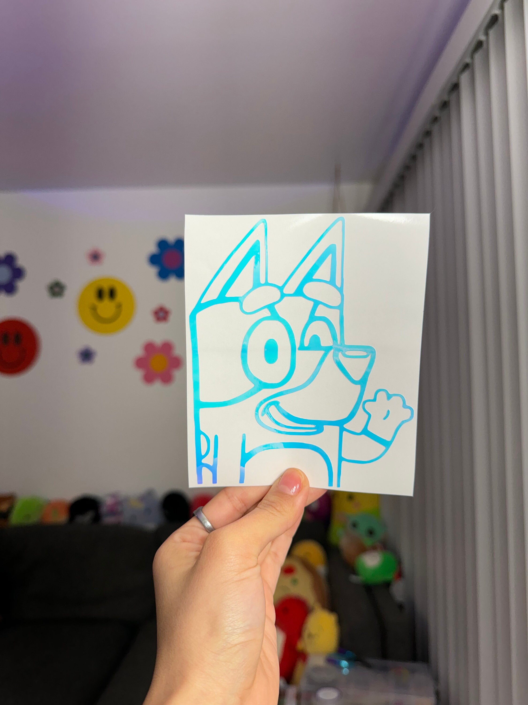 Bluey Peeker Car Decal Bluey Vinyl Decal Bluey Car Decal Cute Car ...