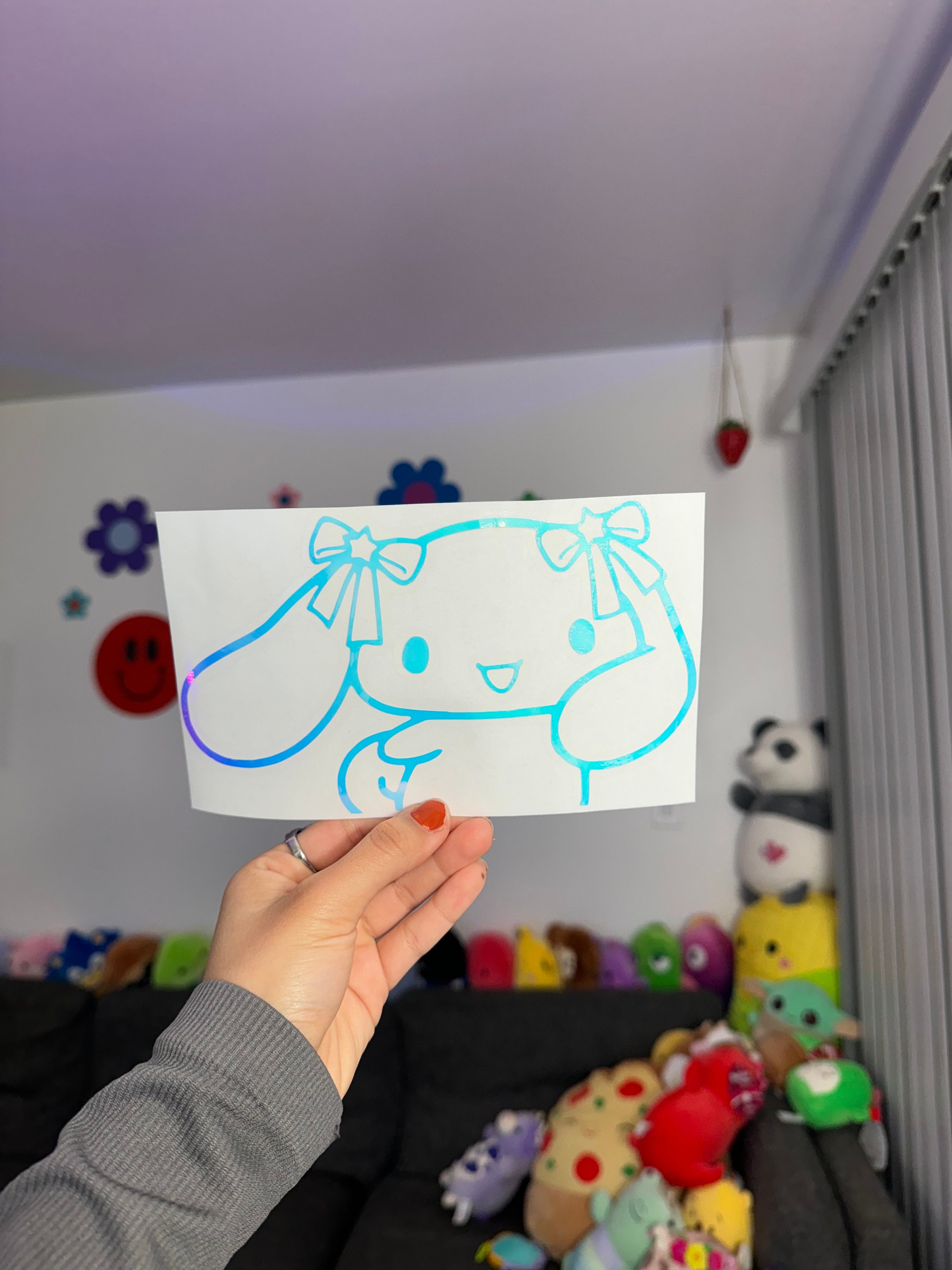 Cinnamonroll Peeker Decal Cinnamoroll Sticker Sanrio Sanrio Stickers Cute Car Decals Cute Bumper ...