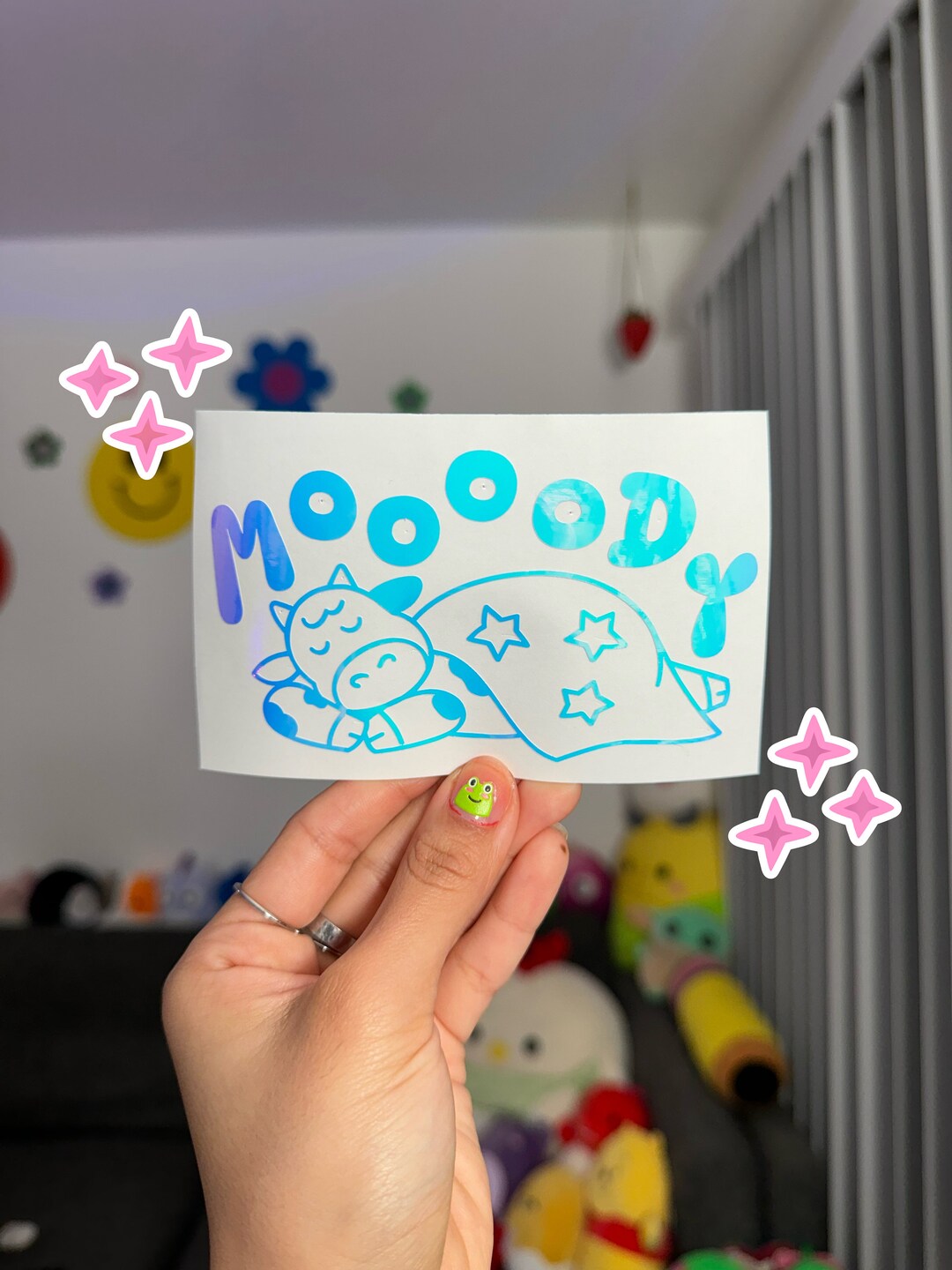 Mooody Cow Decal Cute Car Sticker Cute Bumper Sticker Window Sticker ...
