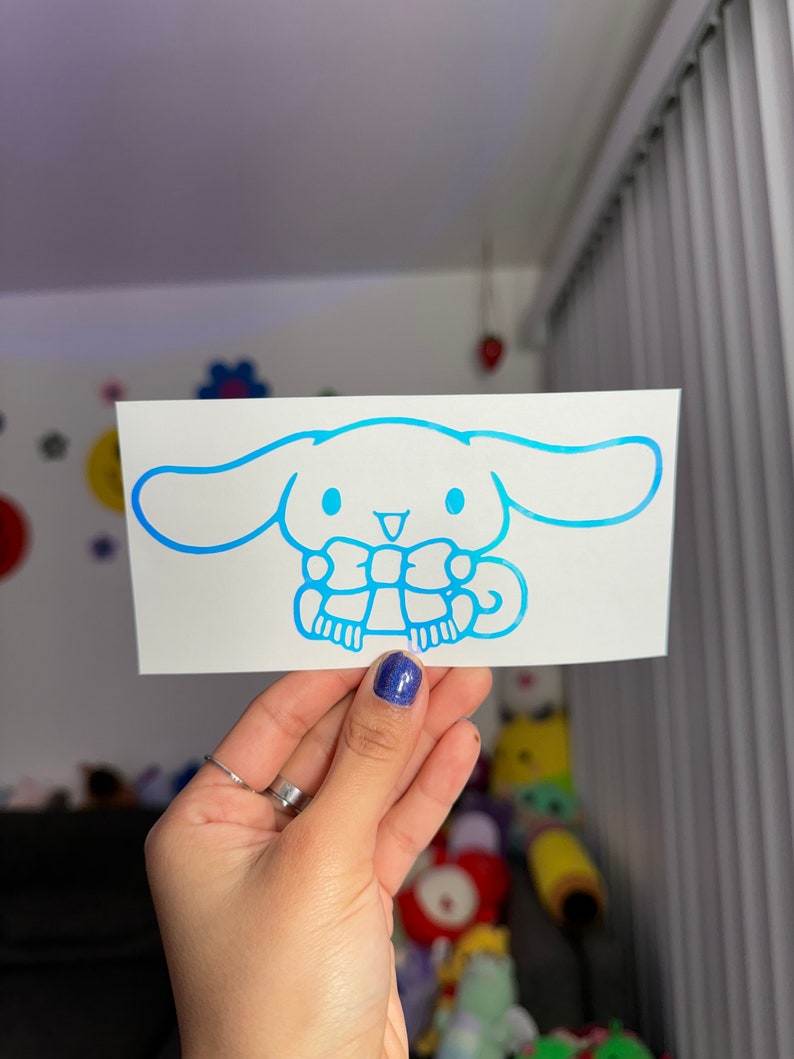 Cinnamoroll Bow Scarf Kawaii Vinyl Decal Cute Car Sticker Cute Bumper Sticker Cute Car ...