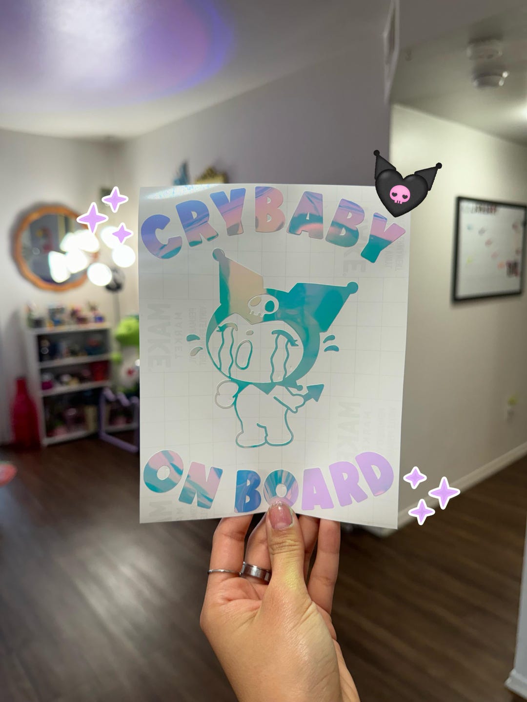 Kuro Crybaby on Board Decal | Cute Funny Car Sticker | Cute Car Decal ...