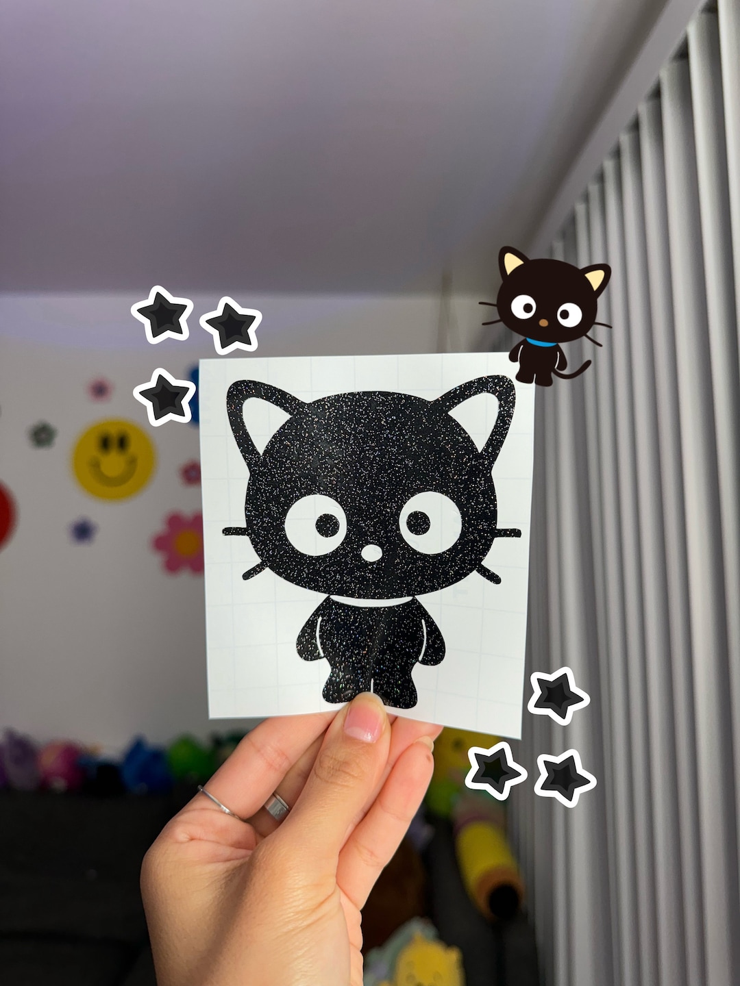 Choco Cat Cutie Vinyl Decal Cute Car Stickers Cute Bumper Stickers Cute ...