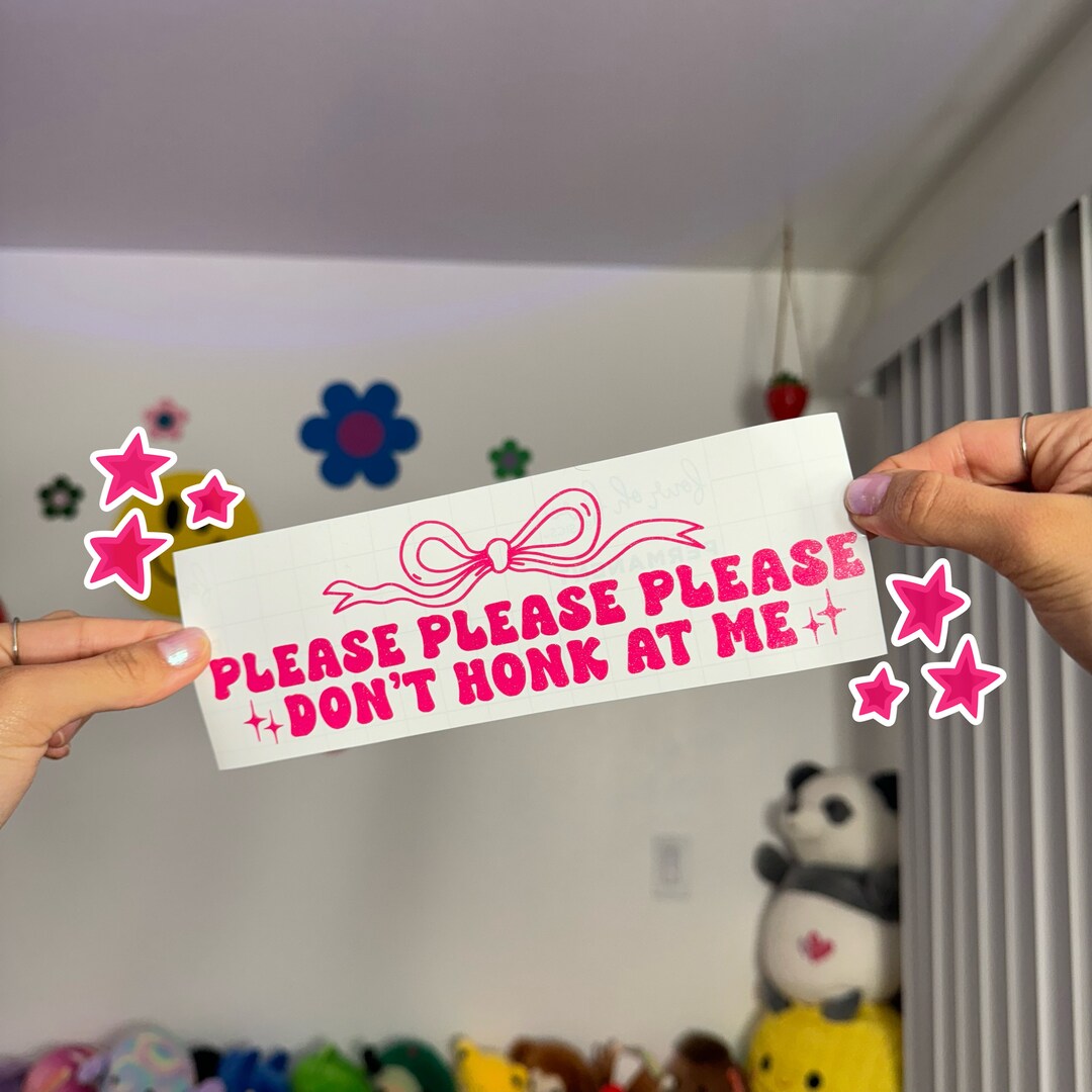 Please Pls Pls Don’t Honk Decal | Cute Car Stickers | Cute Car Decal ...