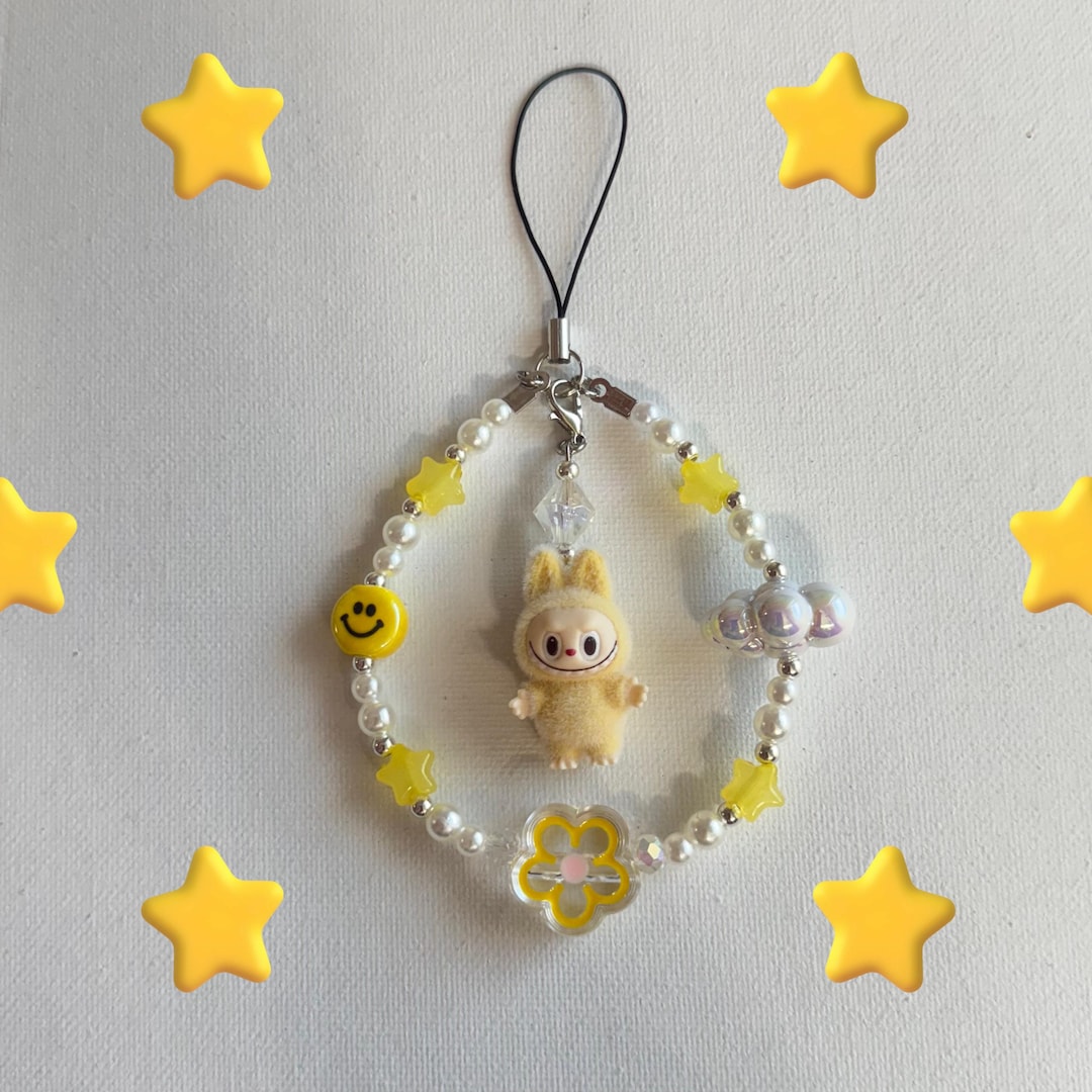 Labubu Keychain | Labubu Bag Charm | Labubu Yellow | Purse Keychain ...