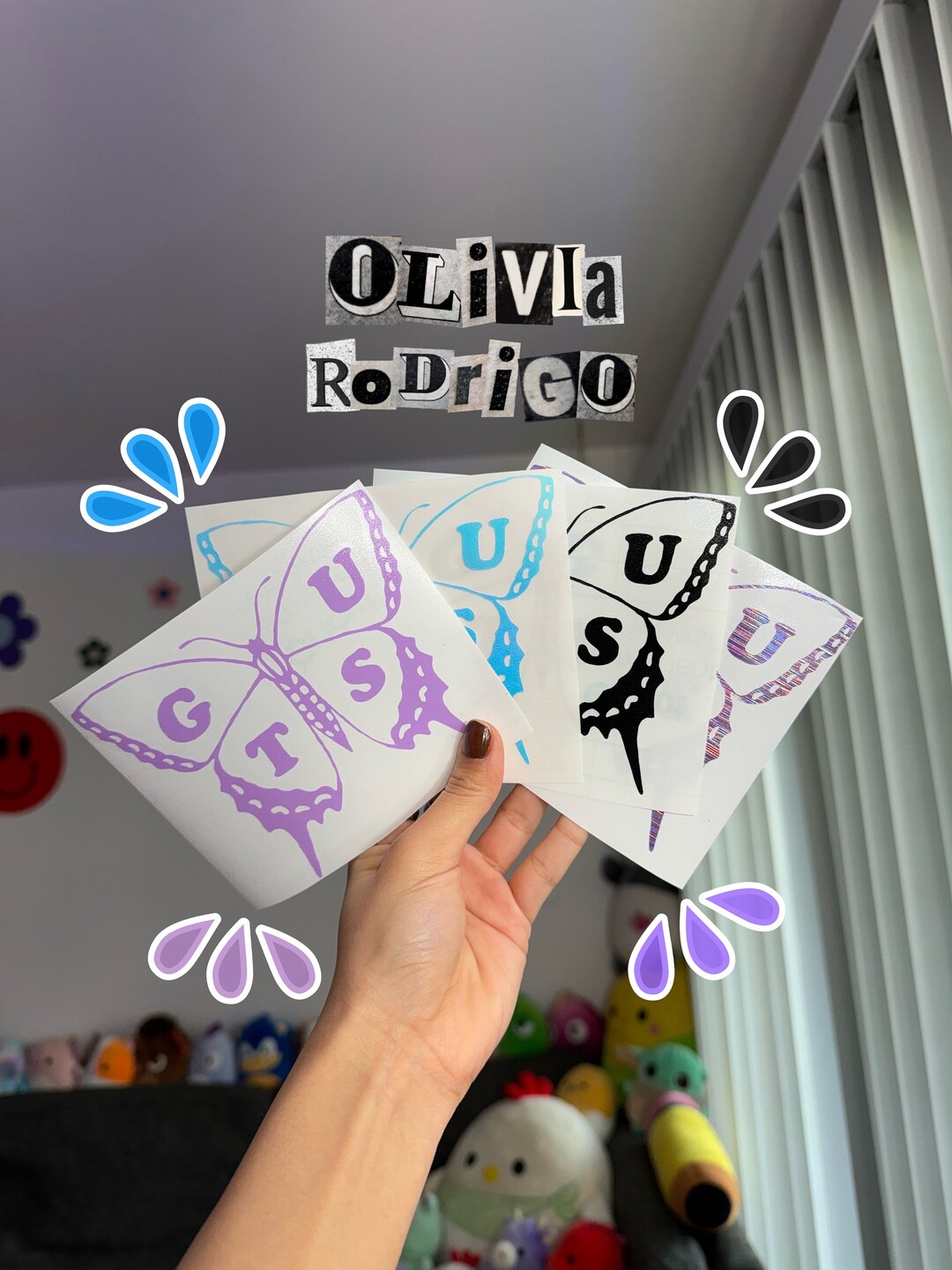 Olivia Rodrigo Car Window Bumper Sticker Holographic Decals Cute Car ...