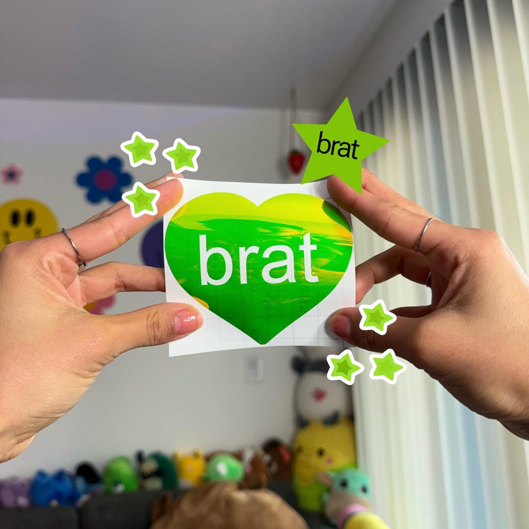 Brat Word Heart Decal Brat Cute Car Decal Cute Car Sticker Brat Vinyl ...