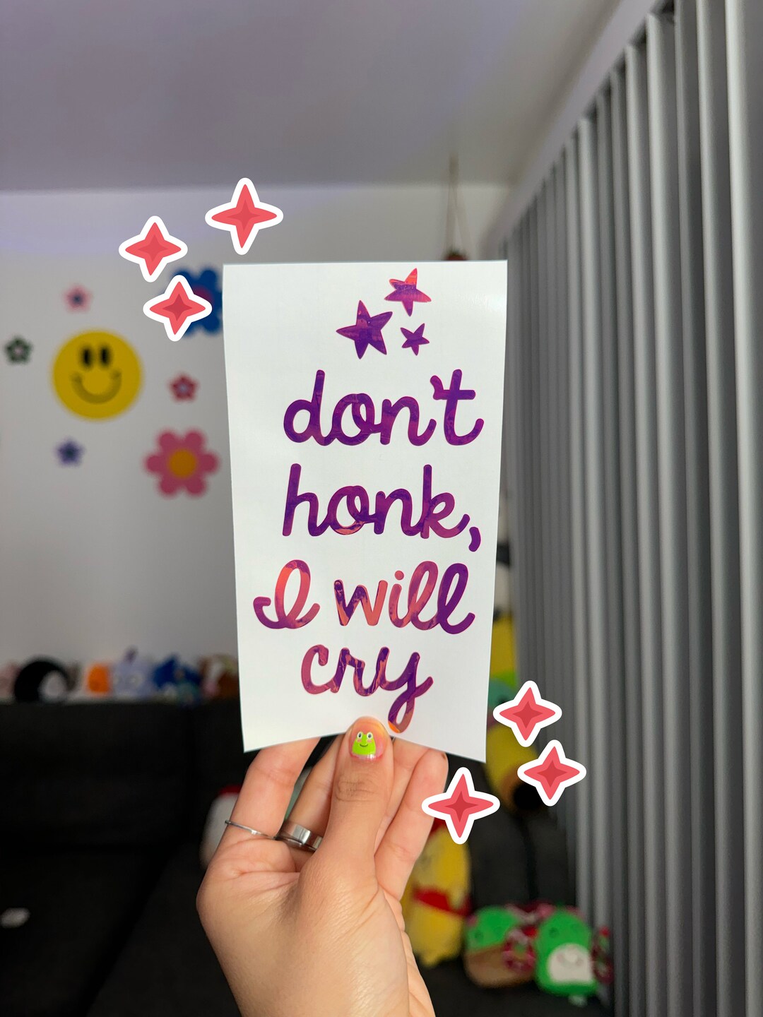 Dont Honk, I Will Cry Decal Cute Car Sticker Cute Bumper Sticker Window ...