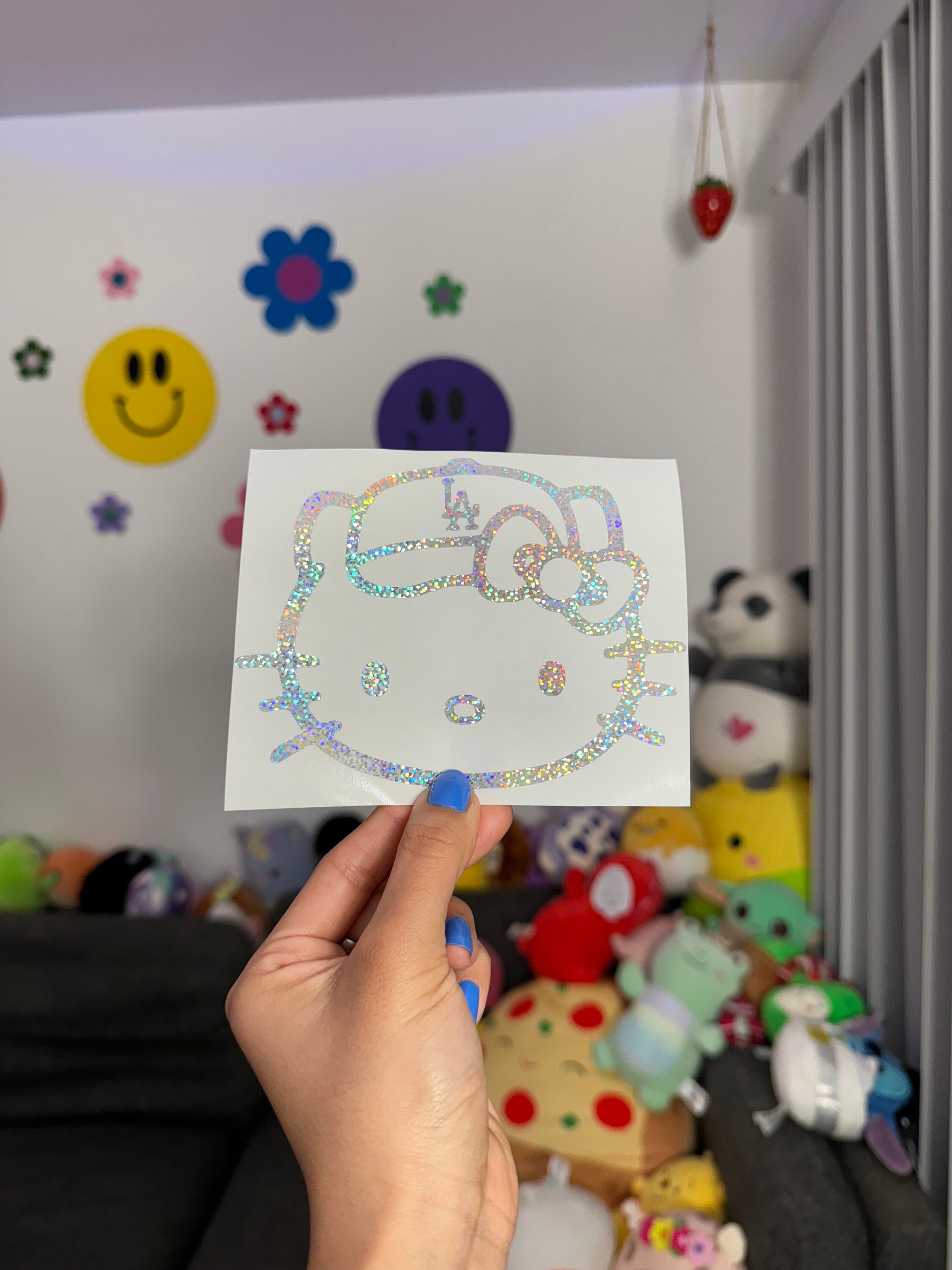 Hello Kitty LA Dodgers Hat Vinyl Decal Hello Kitty Los Angeles Dodgers ...