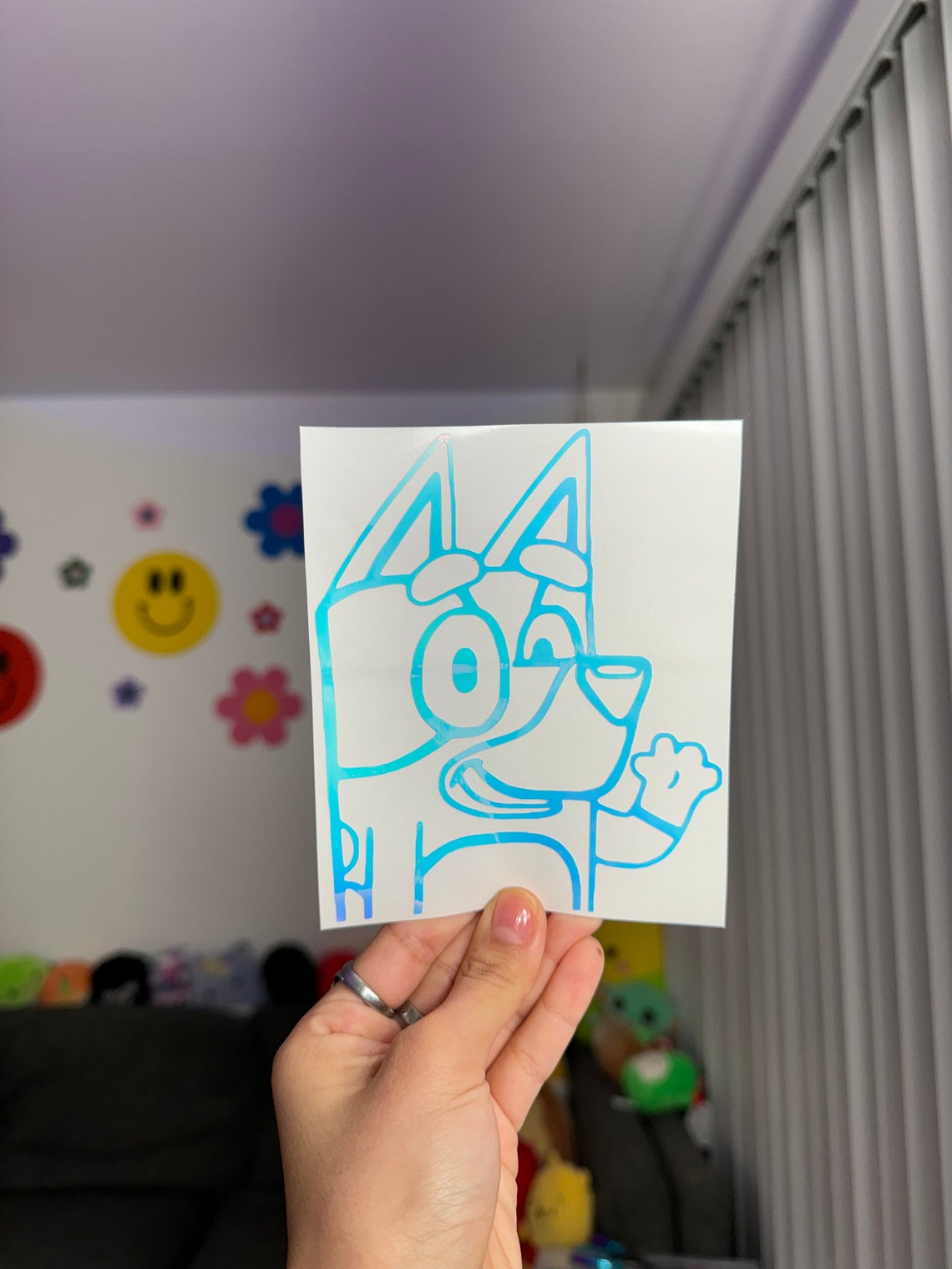 Bluey Peeker Car Decal Bluey Vinyl Decal Bluey Car Decal Cute Car ...