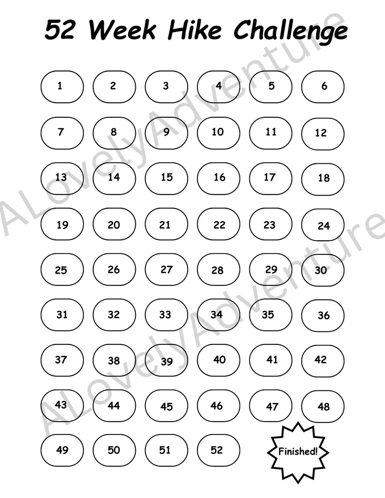 52 Week Challenge ︱ Day Hike Checklist - Etsy