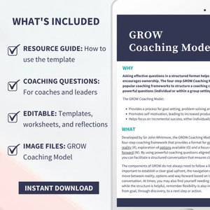 GROW Coaching Model Guide, Question Sets and Imagery. Life Coaching ...