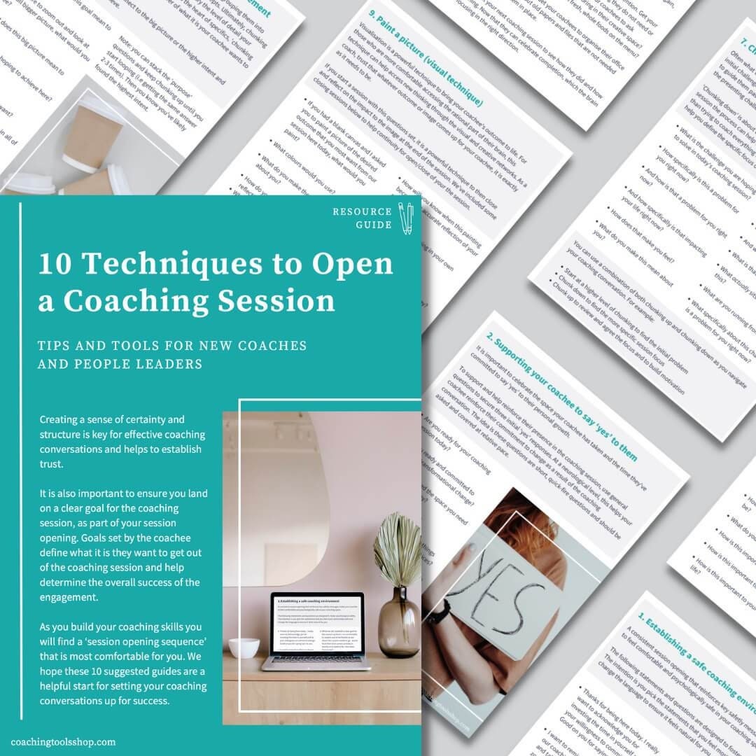 Quick-reference Guide: 10 Techniques to Open a Coaching Session. Life ...