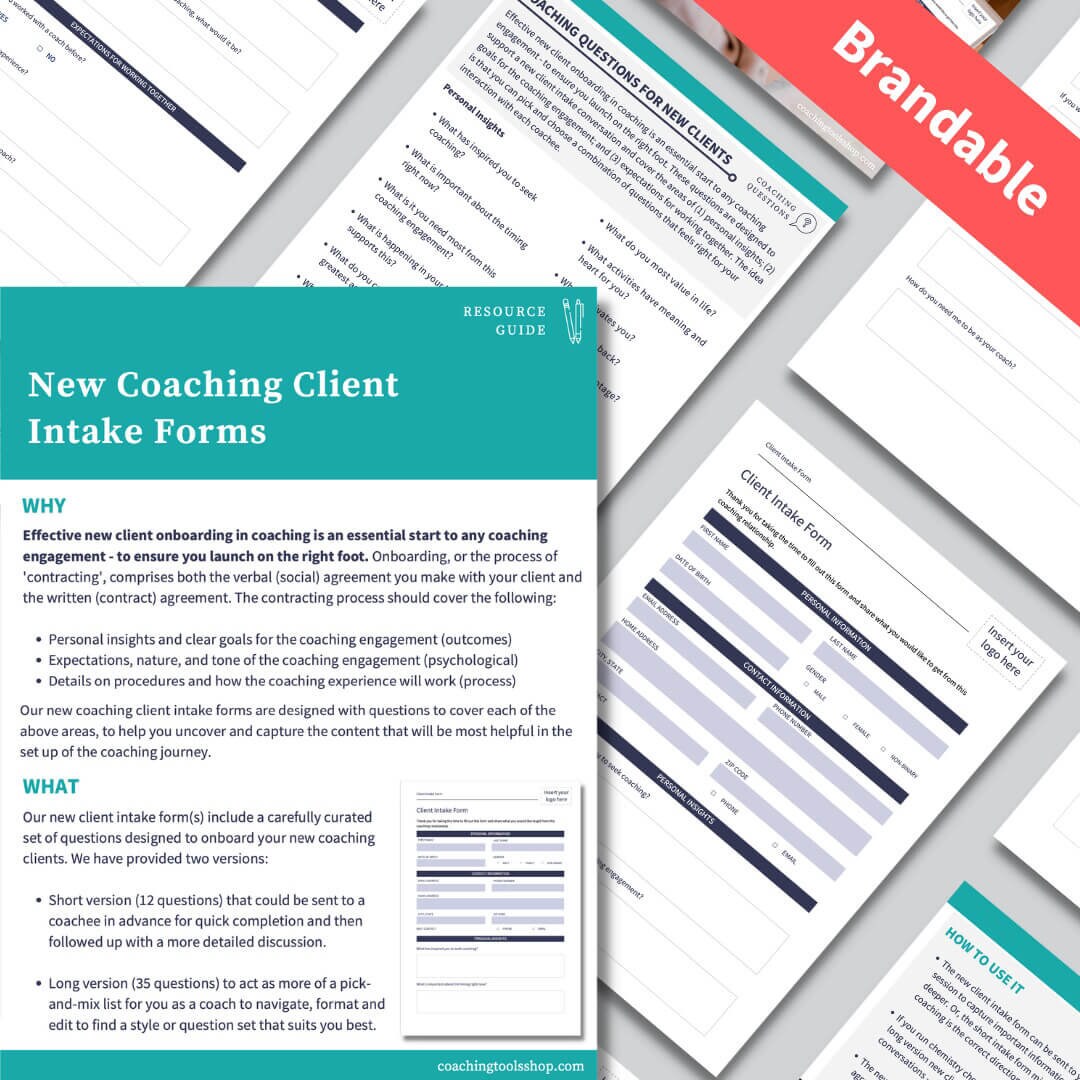 New Client Intake Forms Goal Setting Template, Planners and Reflection ...
