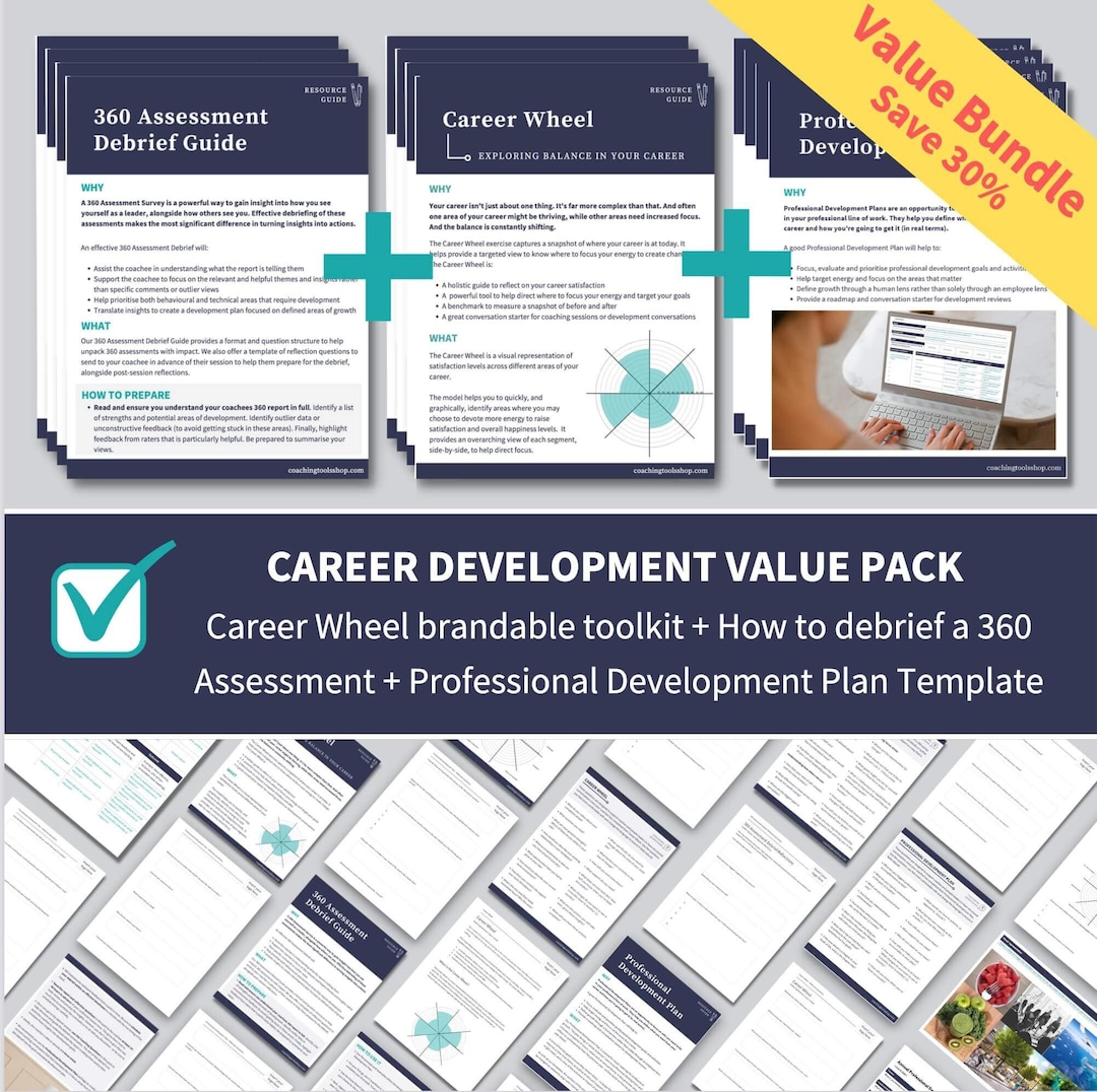 Ultimate Professional Development Bundle: 360 Career Wheel PDP Template ...