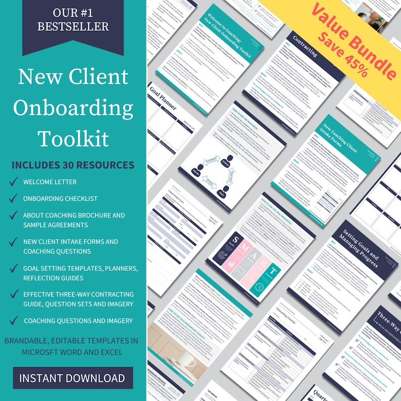 New Client Onboarding Toolkit + Coaching Tools Megapack - Includes ...